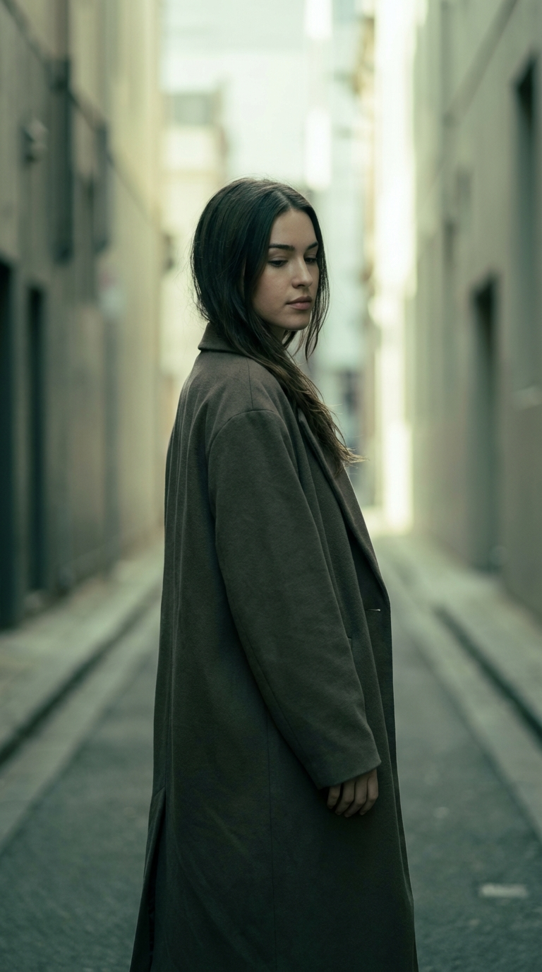Street Photoshoot Portrait In Narrow City Alley With Soft Diffused ...